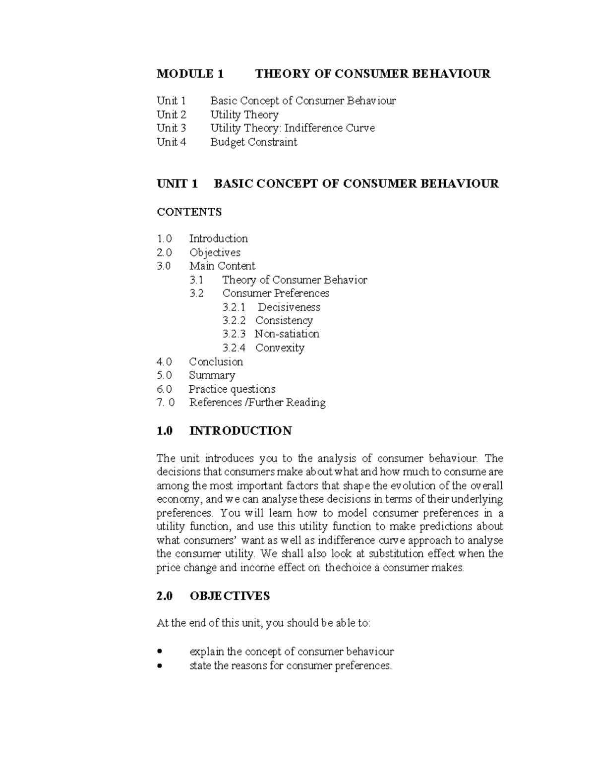 Topic 2 Theory of Consumer Behaviour - MODULE 1 THEORY OF CONSUMER ...