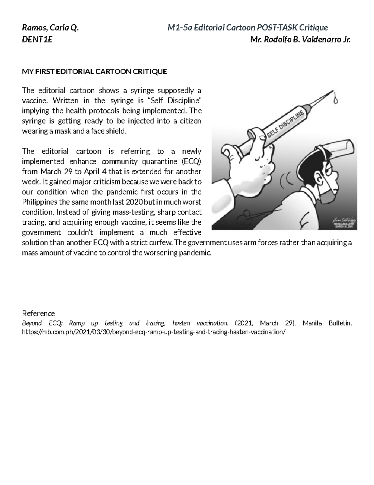 M1-5a Editorial Cartoon POST-TASK Critique - Ramos, Carla Q. M1-5a Editorial Cartoon POST-TASK ...