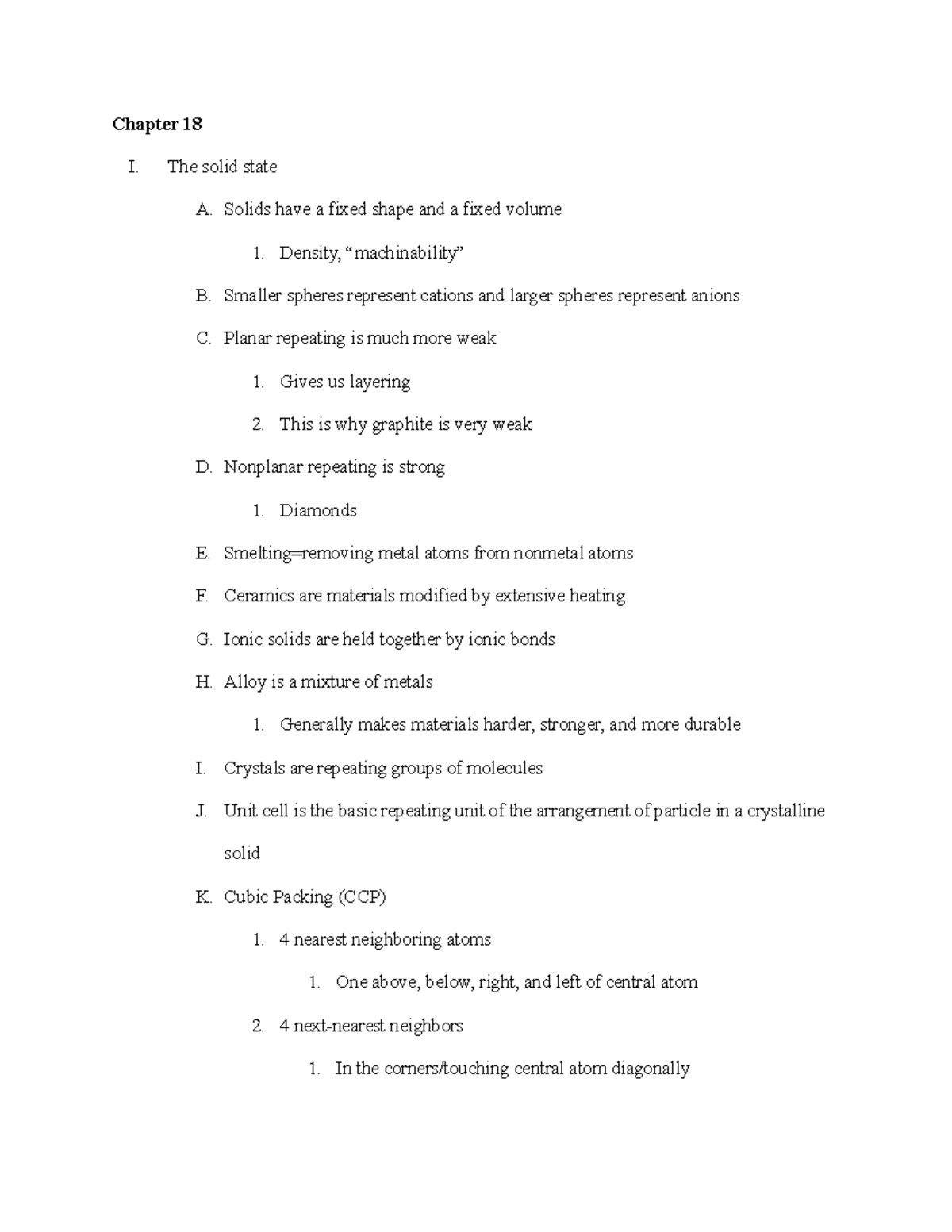 Chapter 18 - Dr. Columbia - Chapter 18 I. The solid state A. Solids ...