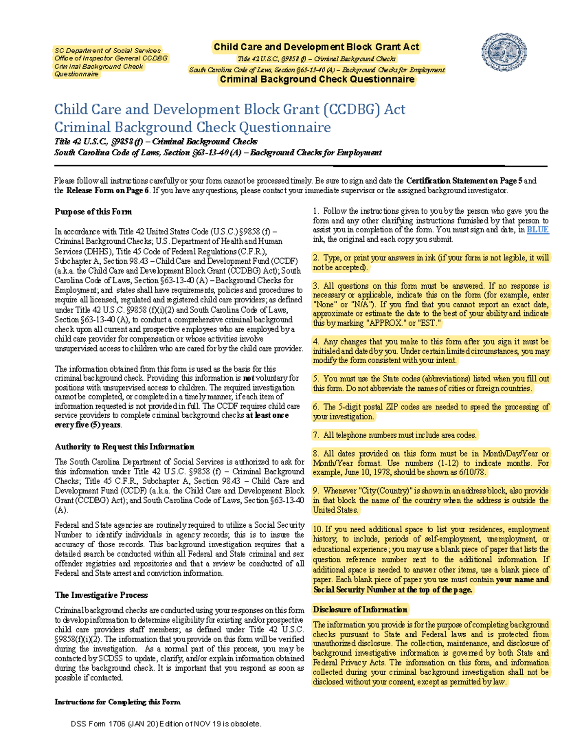 1706 - Example of test forms - DSS Form 1706 (JAN 20) Edition of NOV 19 ...