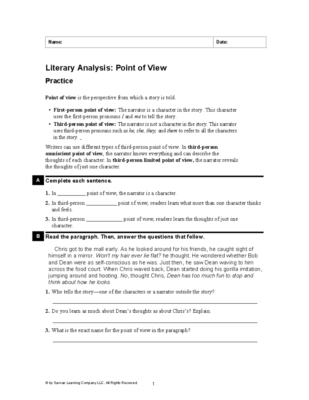 Noah Ware - LIT17 ANC G9 LA Po Vi - Name: Date: Literary Analysis ...