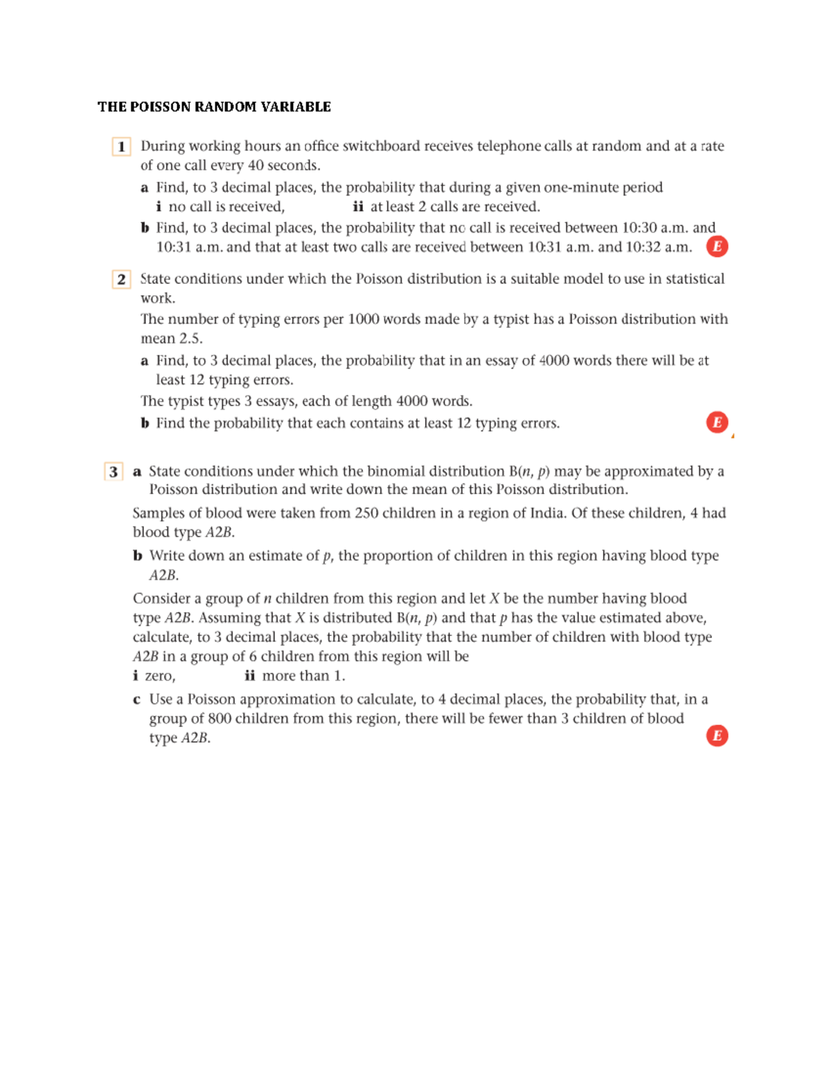 Poisson distribution - Assignment - Probability and Statistics - THE ...