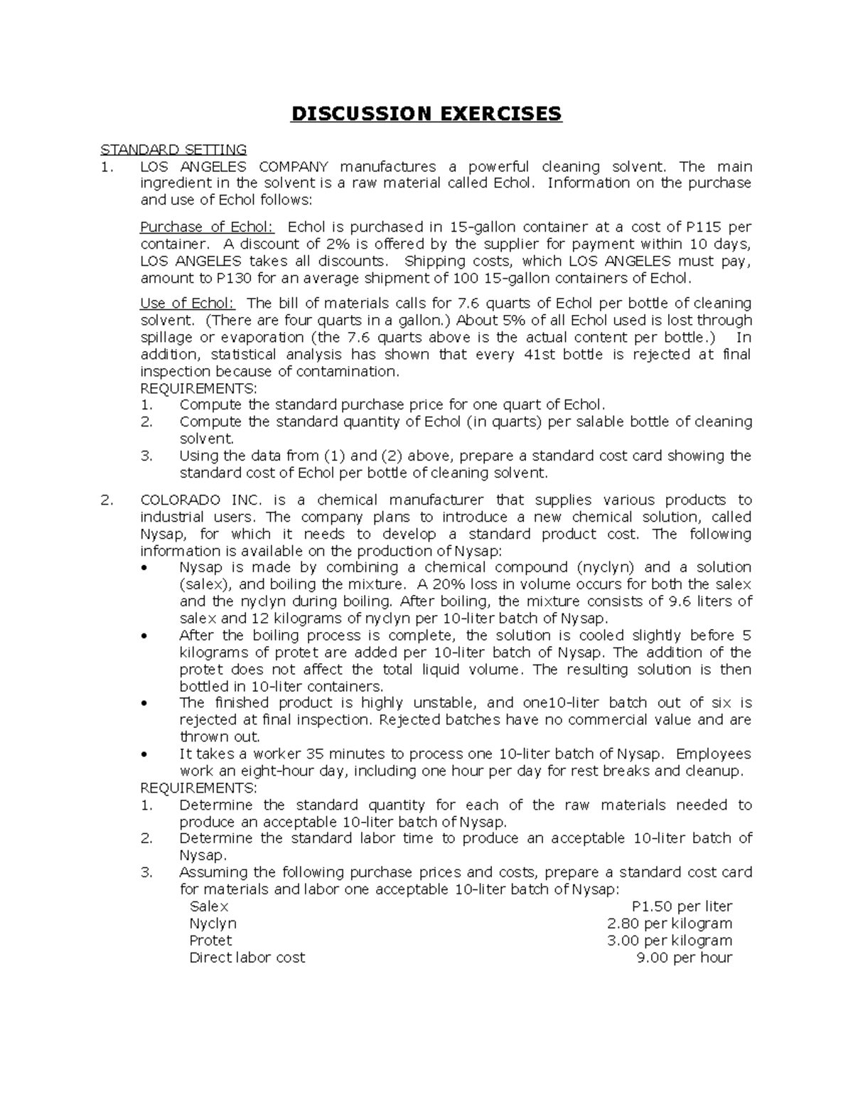 Standard Costing And Variance Analysis Discussion Problems standard-costing-and-variance-analysis-discussion-problems