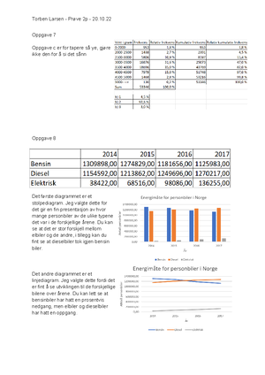Statiskk 1 - statiske - Statiskk 1 Frekvenstabell Eksempel En liten ...