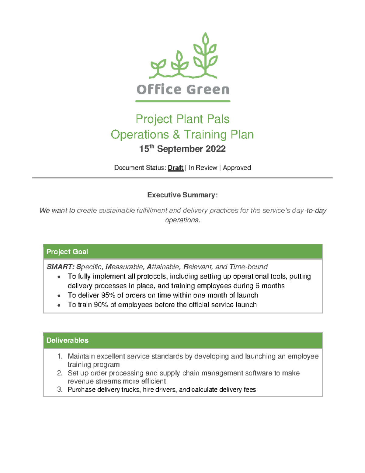 Project Plant Pals - Project Plant Pals Operations & Training Plan 15 ...