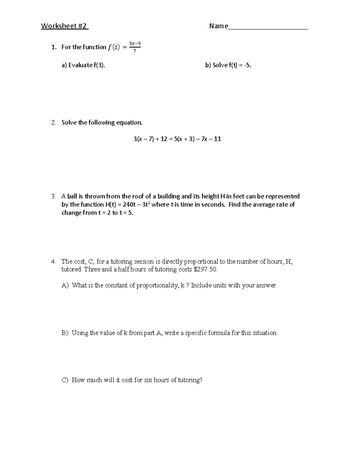 Math 103-104 worksheet 2 - Worksheet #2 Name____________________ For ...