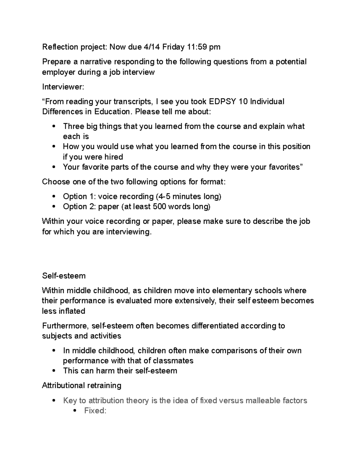 1. Edpsy 10 Individual Differences in Education - Reflection project ...