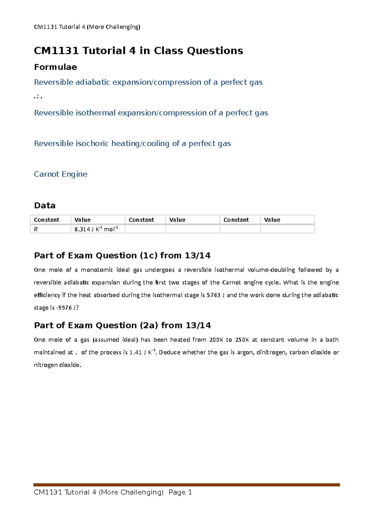 Tutorial 4 (More Challenging) Active - CM1131 Tutorial 4 (More Challenging) CM1131 Tutorial 4 in ...