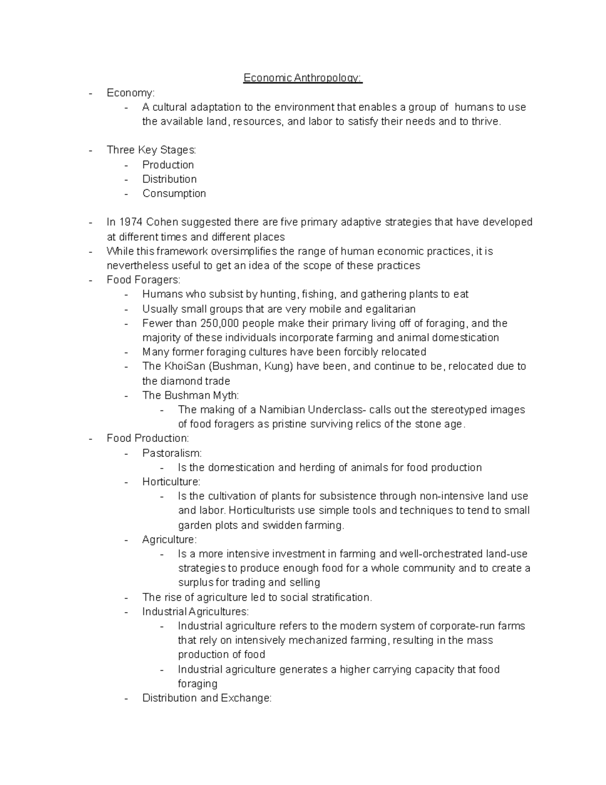 ANTH 205 Economic Anthropology - Economic Anthropology: Economy: A ...