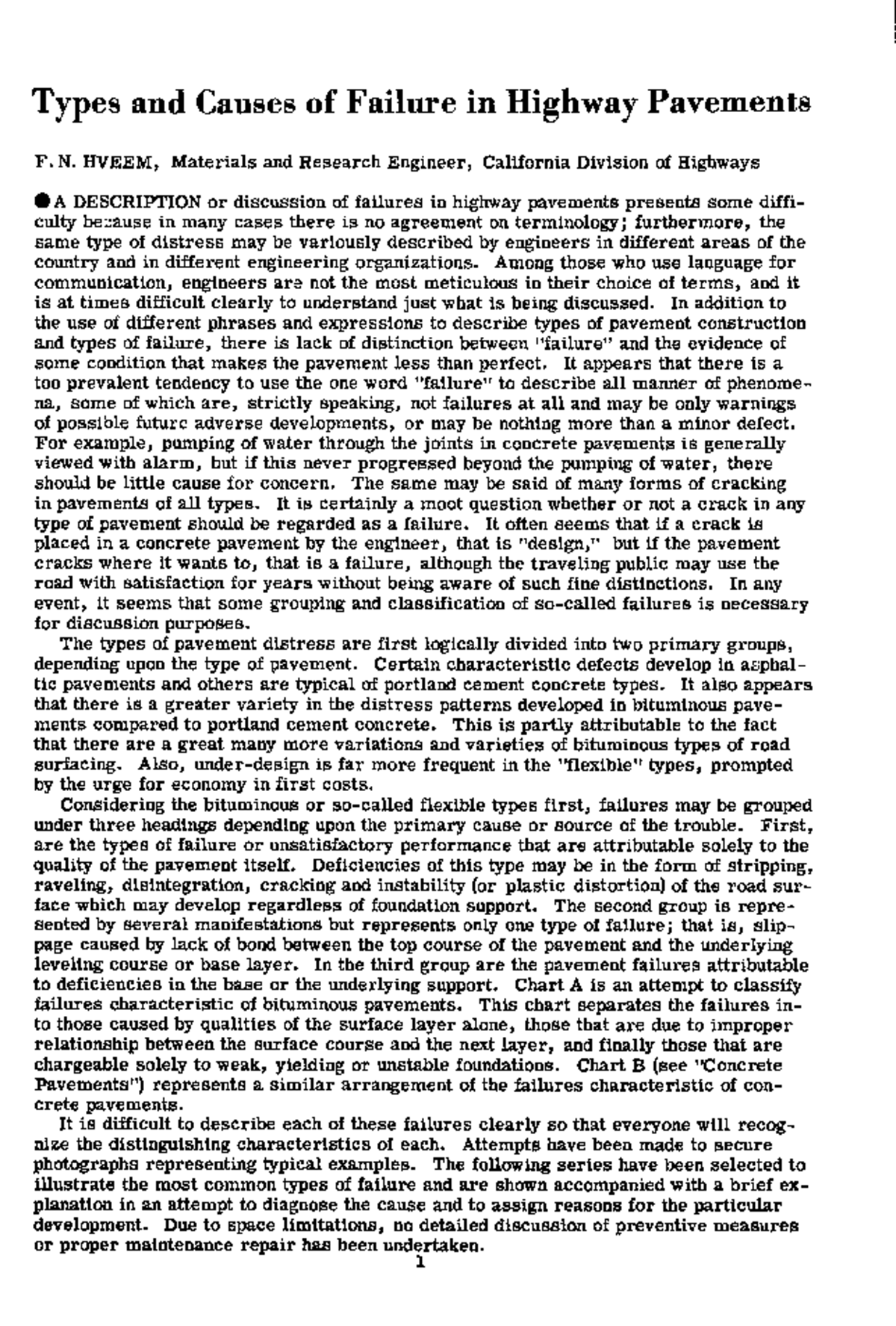 187-001 - Types and Causes of Failure in Highway Pavements F. N. HVEEM ...