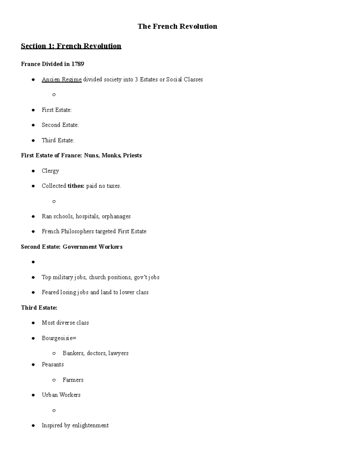 French Revolution Digital Notes - The French Revolution Section 1 ...