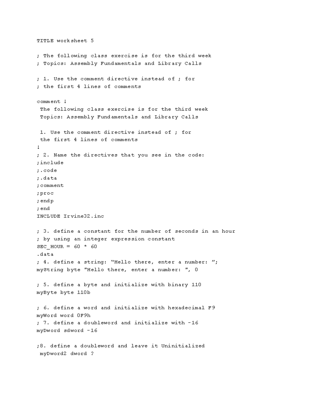 21ja Weeksheet 5 Google Docs Title Worksheet 5 The Following Class