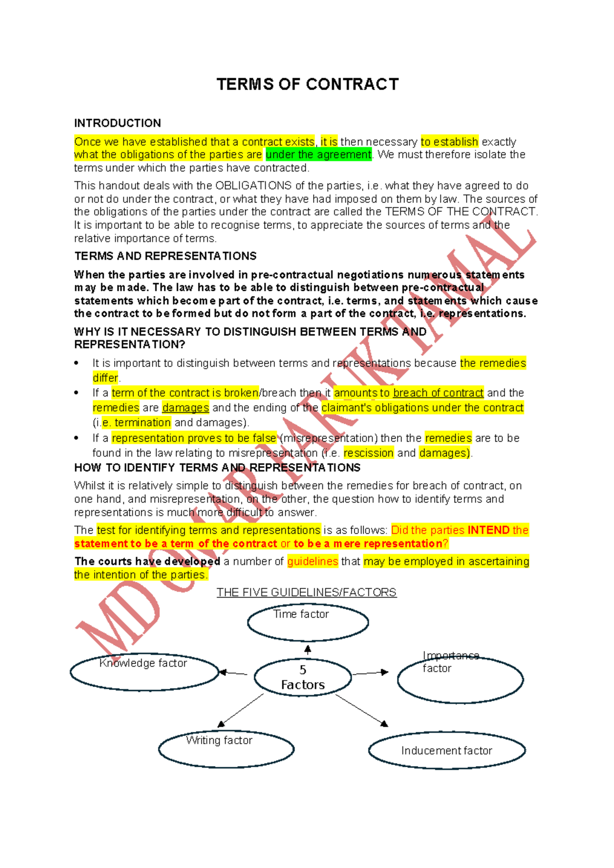 Terms OF Contract - TERMS OF CONTRACT INTRODUCTION Once we have ...