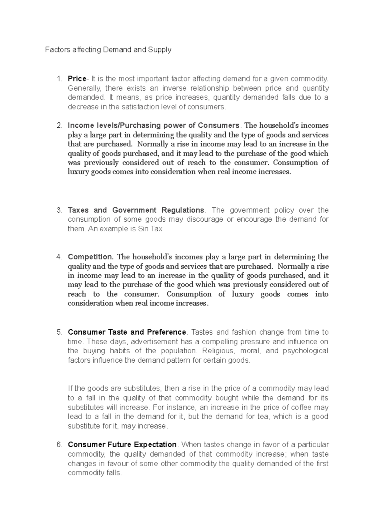Factors-Affecting-Supply-and-Demand - Factors affecting Demand and ...