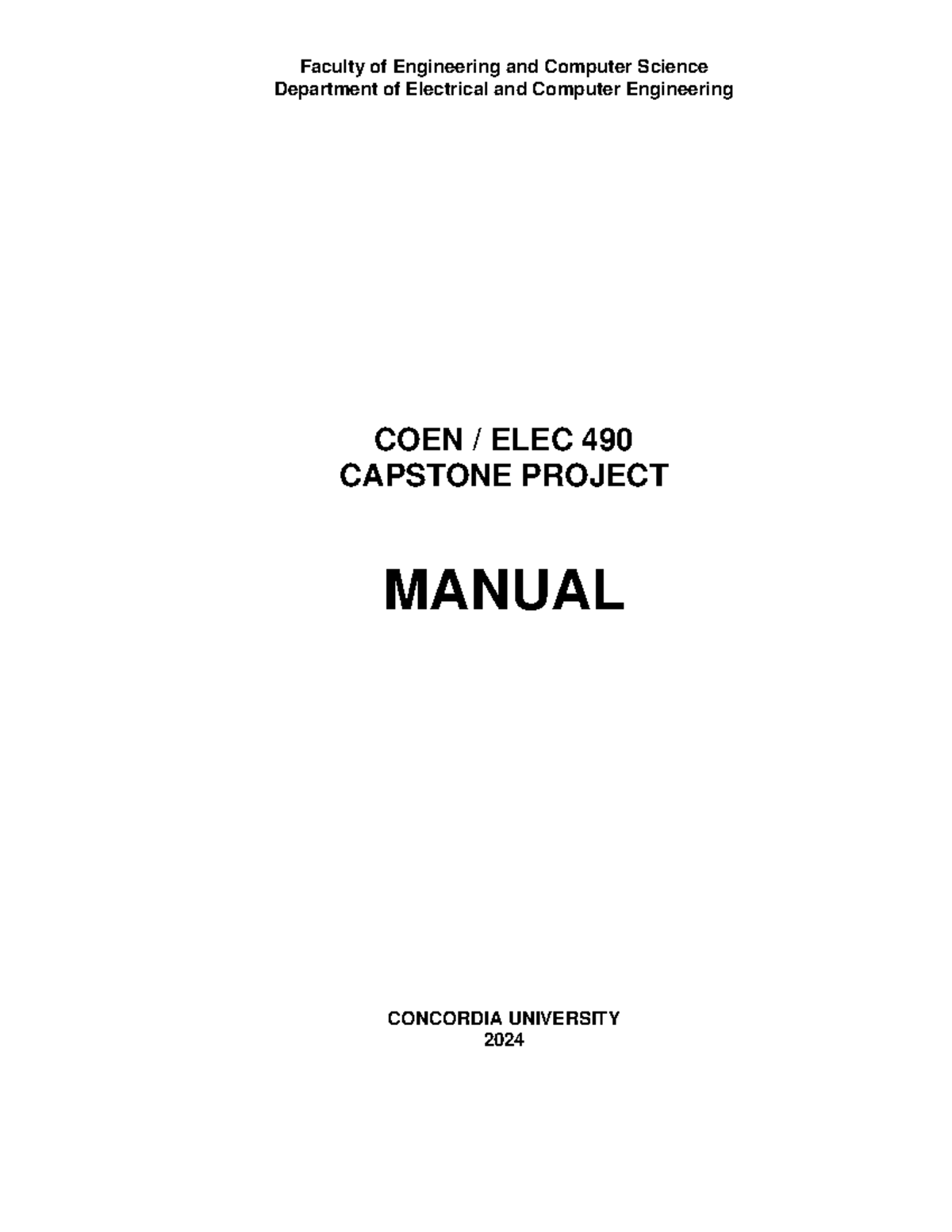 Capstone Manual 2024 - Faculty of Engineering and Computer Science ...
