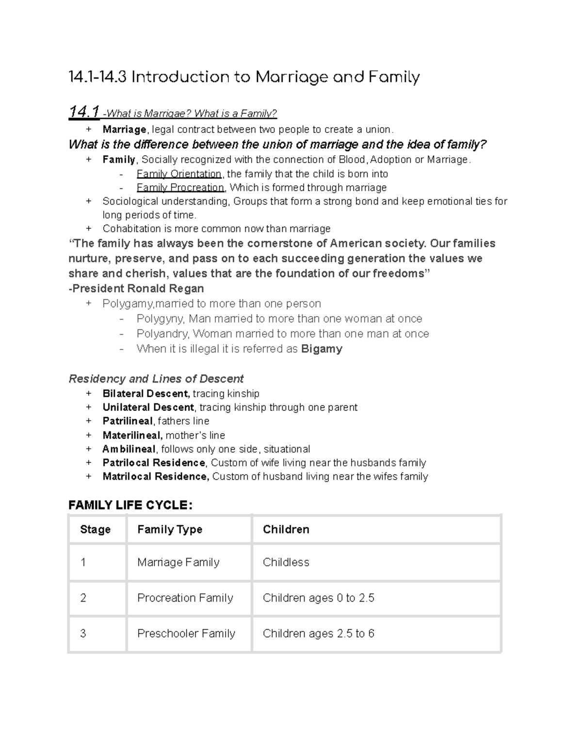 14.1-14.3 Intro to Marriage and Family - 14.1-14 Introduction to ...