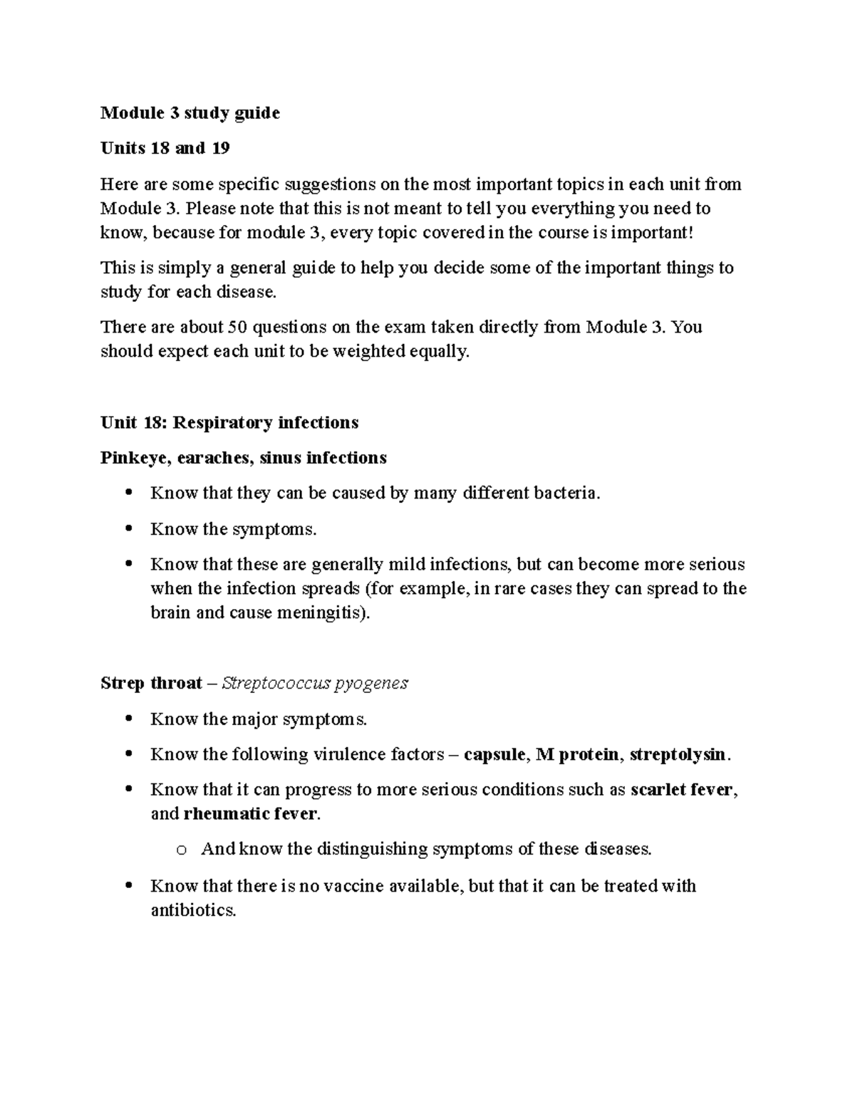 Module 3 study guide - Module 3 study guide Units 18 and 19 Here are ...