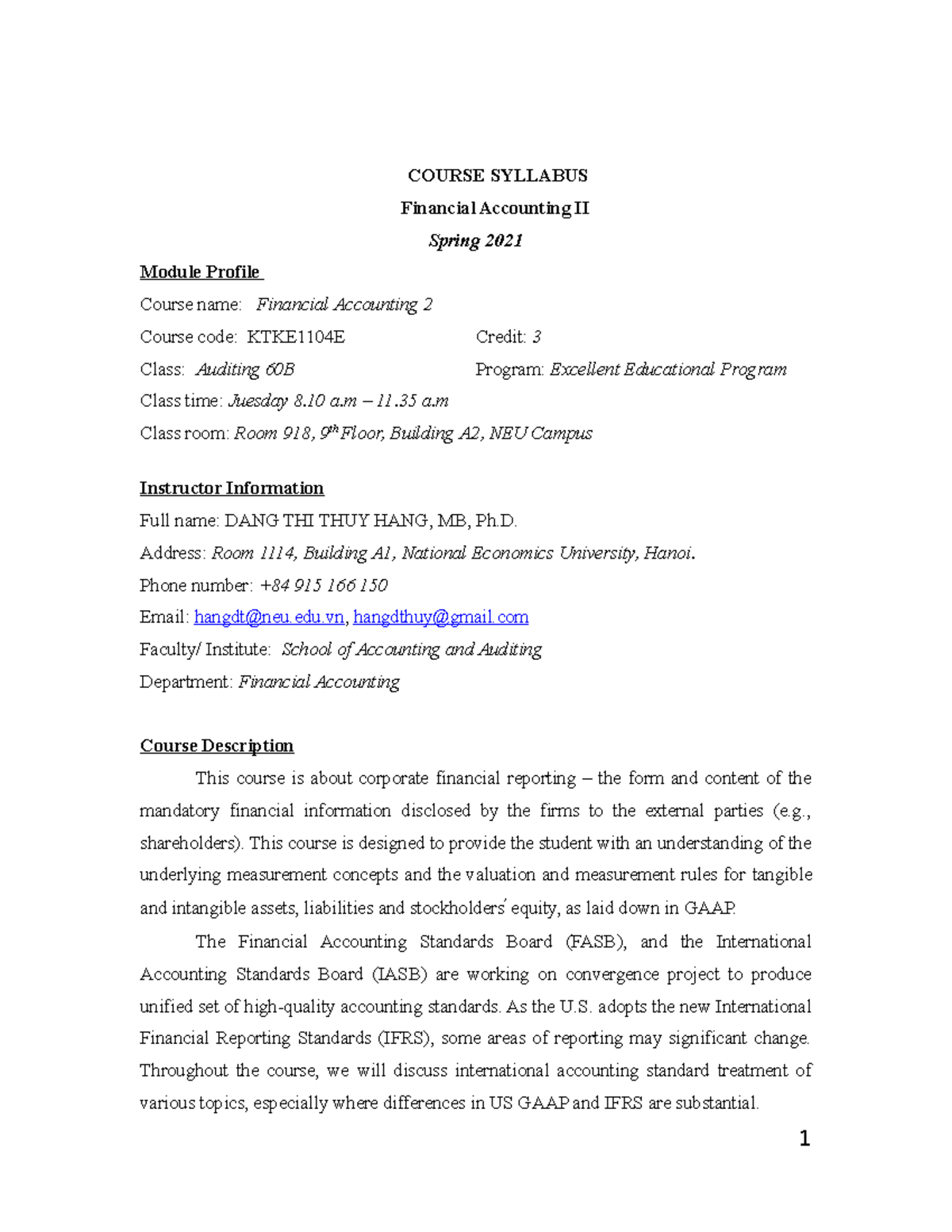 ACCT2-Syllabus - Dcm m - COURSE SYLLABUS Financial Accounting II Spring ...