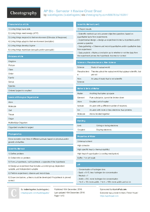 Physics Exam Cheat Sheet - Kinematics Projectile motion Where: 𝐹𝑐 is ...