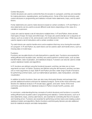 Units 1-2 Programming and Computing in Statistics - Introduction to ...