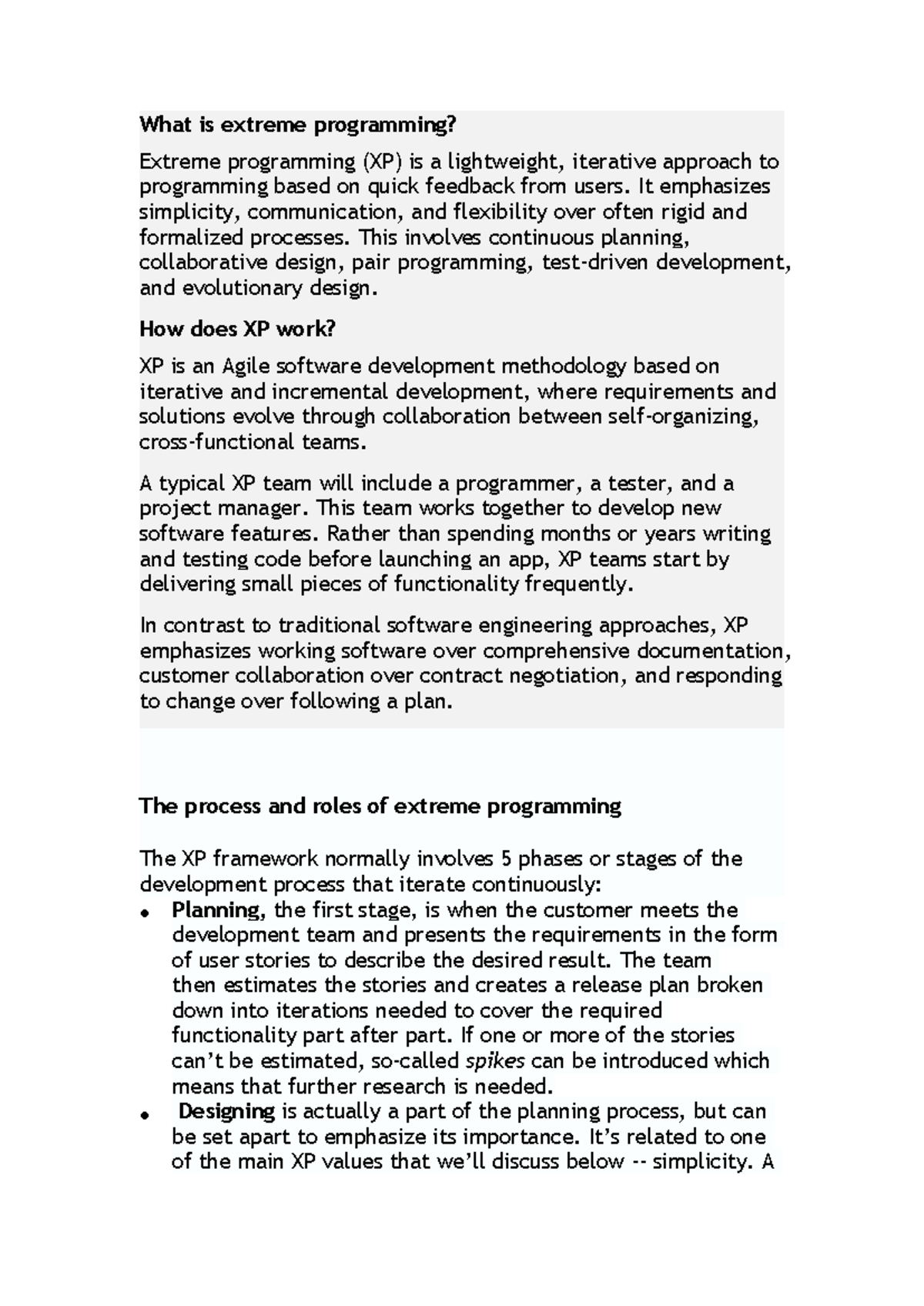 Scrum VS e Xtreme Programming (XP) - What is extreme programming ...