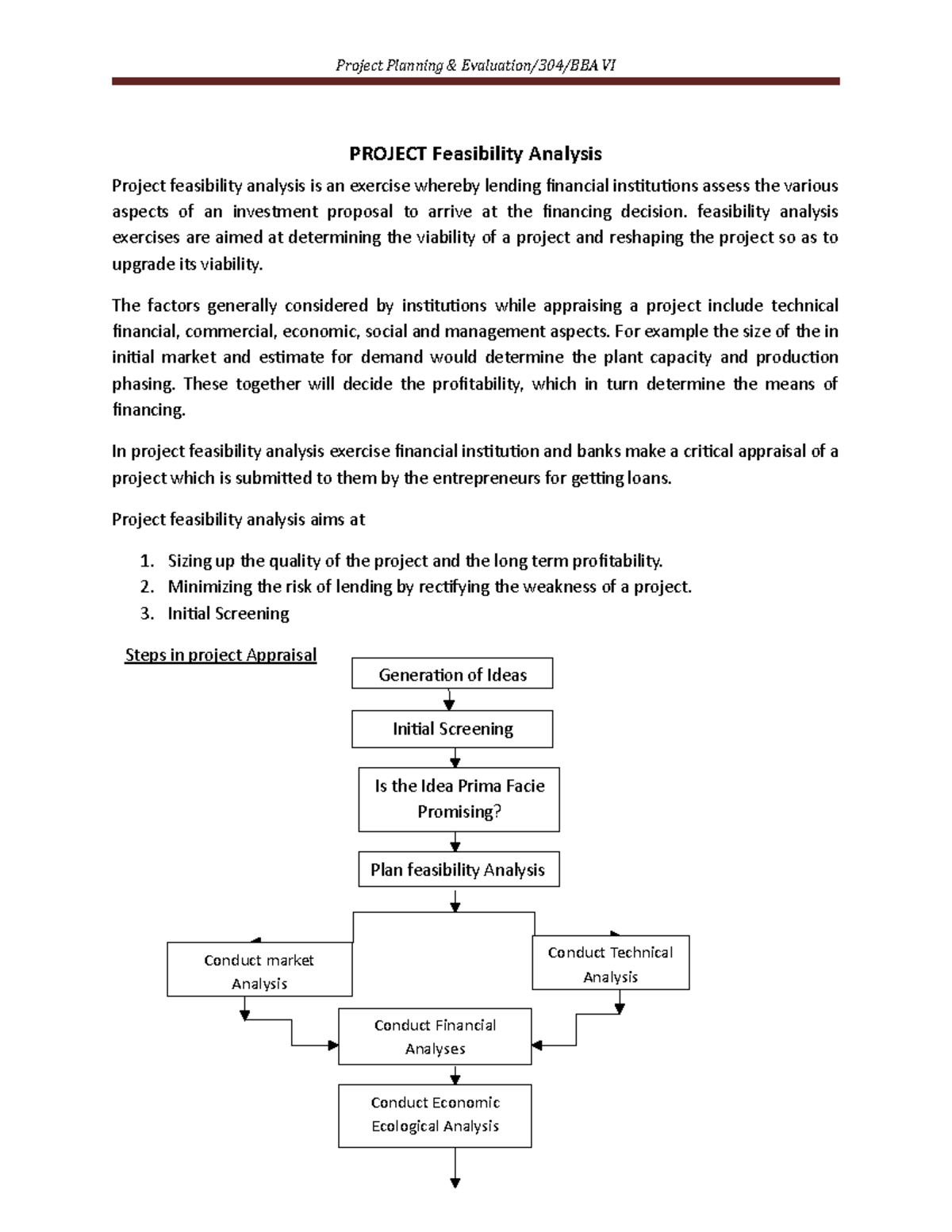 Project feasibility Analysis - project planning and evaluation ...