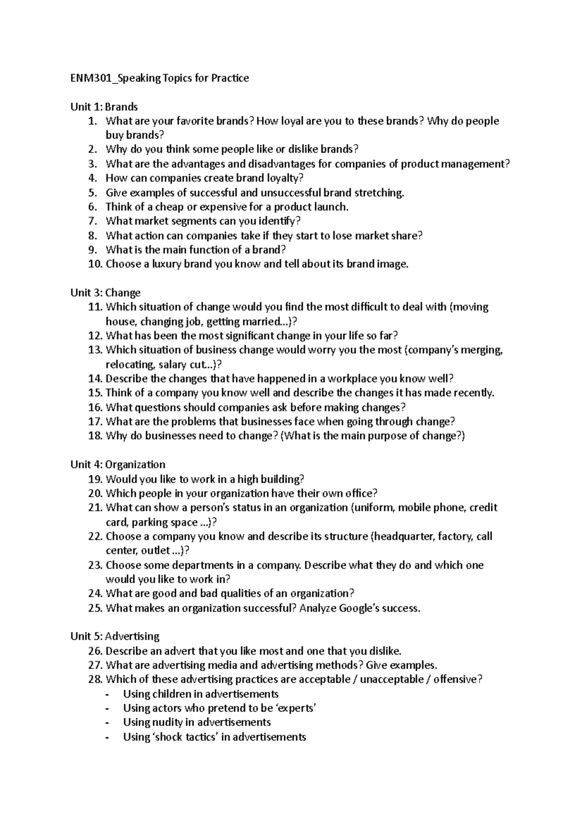 enm301-speaking-practice-practise-and-assignment-enm301-speaking