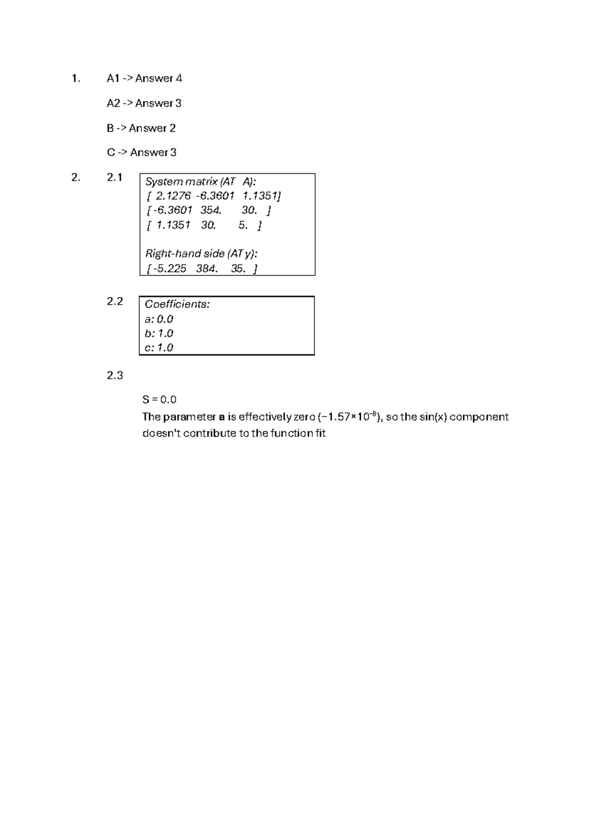 Numerical Algorithms Assignment 1 - A1 -> Answer 4 A2 -> Answer 3 B ...