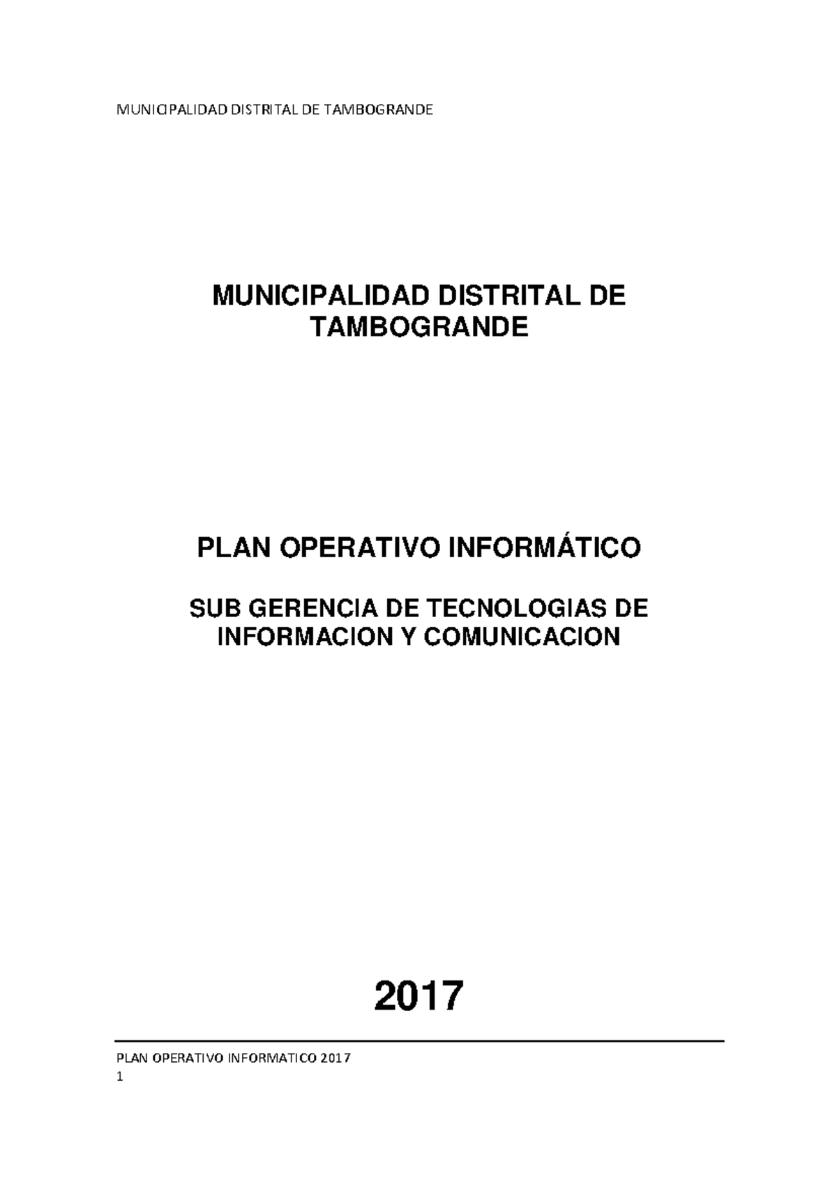 PLAN Operativo Informatico-2017 - PLAN OPERATIVO INFORMATICO 2017 ...