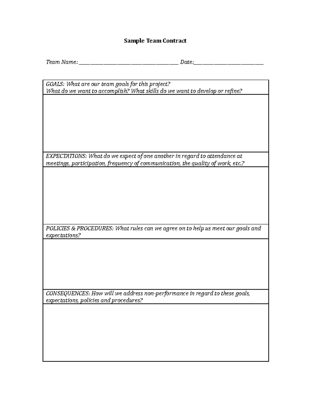 Team Contract - Assignment 2 [Insert Name of Assessment] Student Name ...