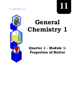 General Chemistry Q1 Mod1 Properties of Matter - General Chemistry 1 ...