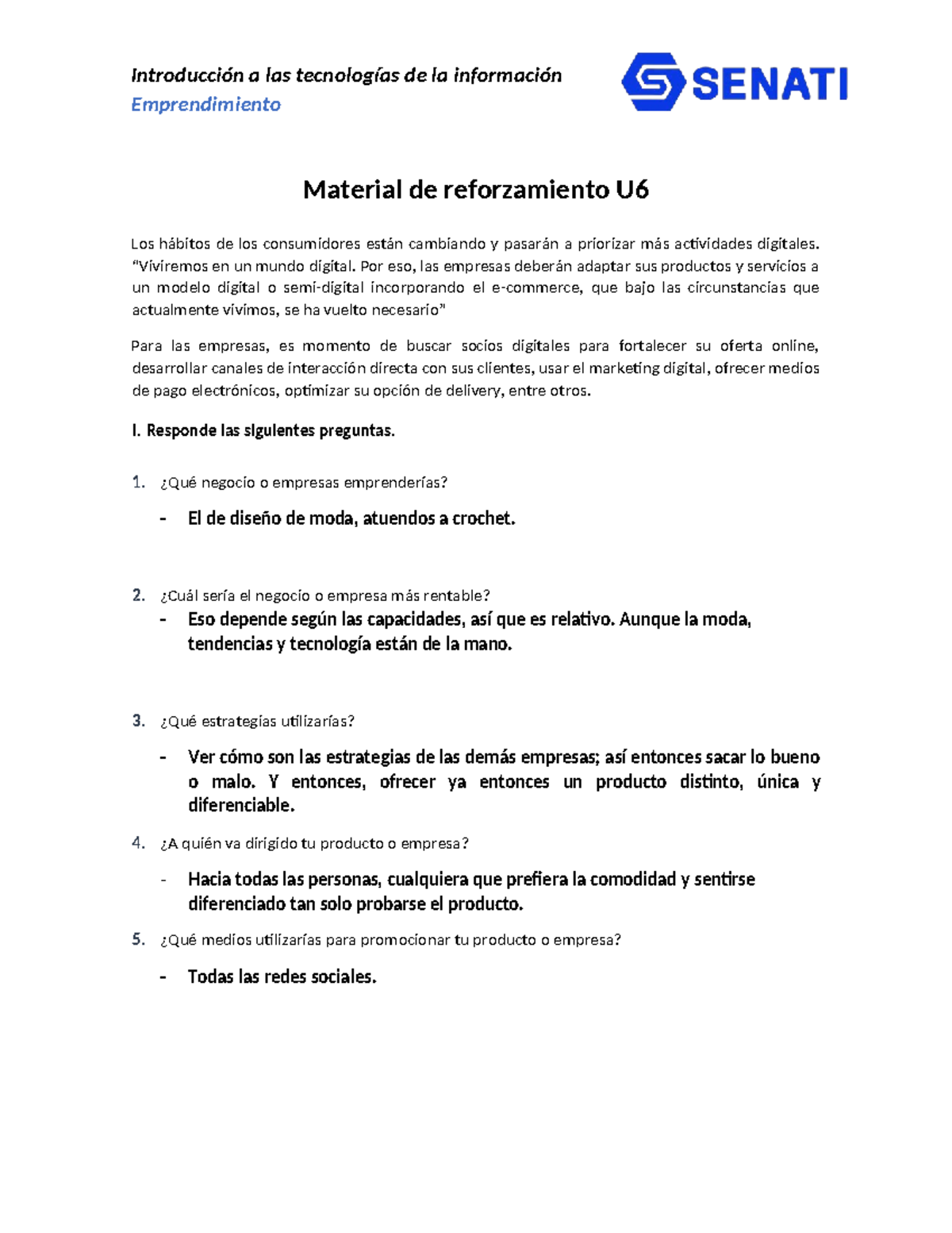 Material de reforzamiento U6 - Introducción a las tecnologías de la ...