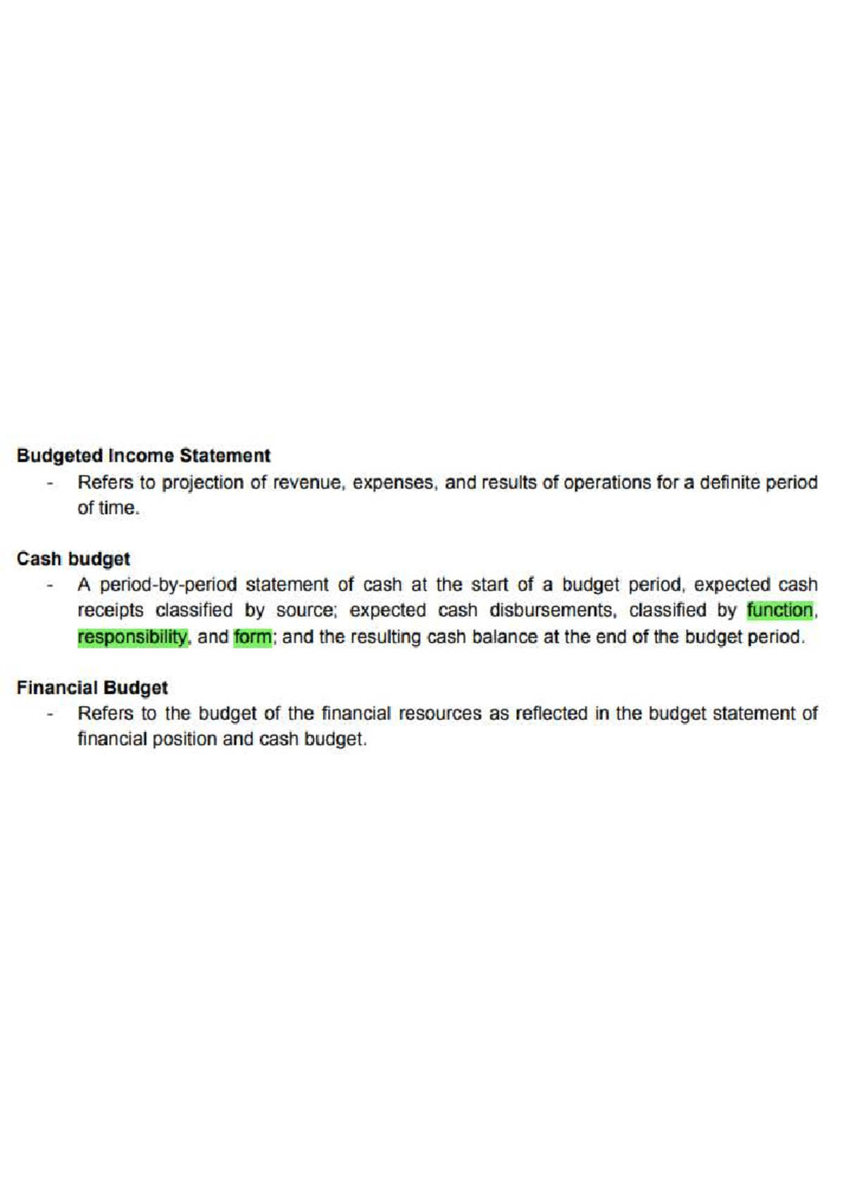 Budgeting Theories - Budgeted Income Statement Refers to projection of ...