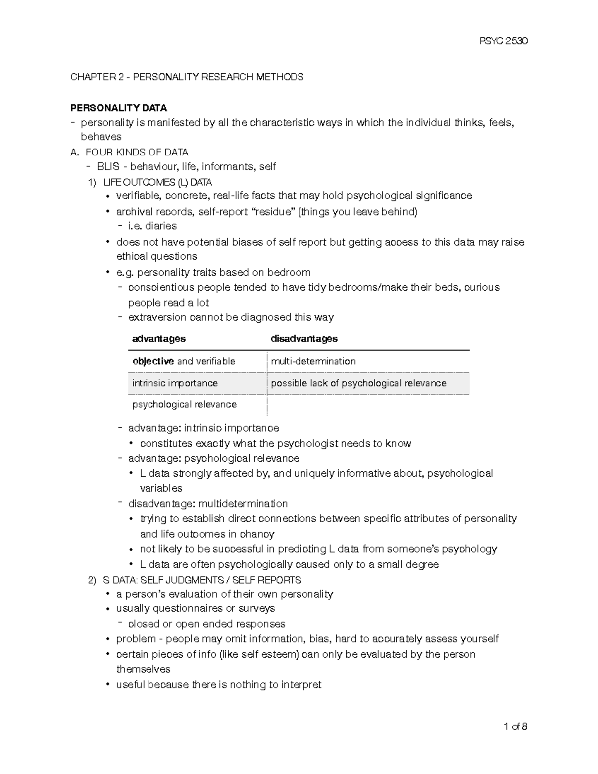 Chapter 2 - Personality Research Methods PDF - CHAPTER 2 - PERSONALITY RESEARCH METHODS ...