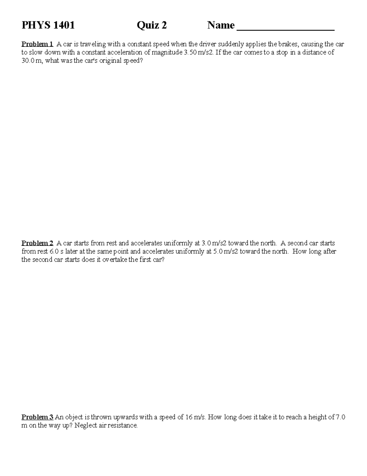 Quiz 2 - practice quiz 2 - PHYS 1410 - Blinn College - Studocu