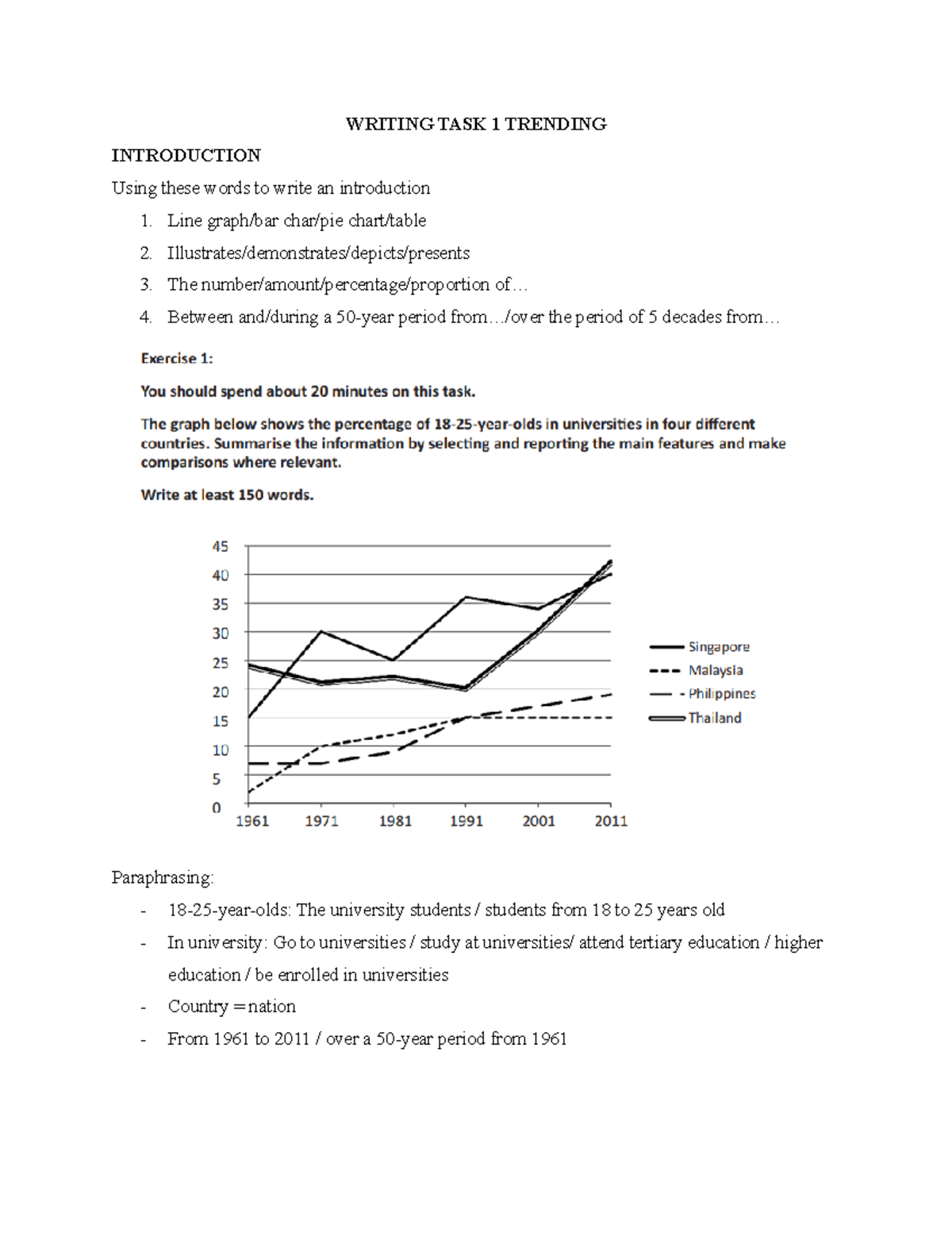 Writing TASK 1 Trending - WRITING TASK 1 TRENDING INTRODUCTION Using ...