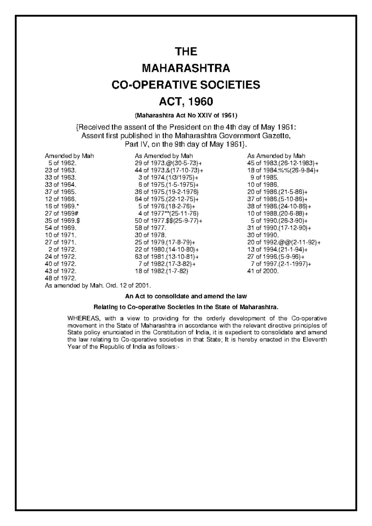 MCS Bare Act and Rules - Co operative law - THE MAHARASHTRA CO ...