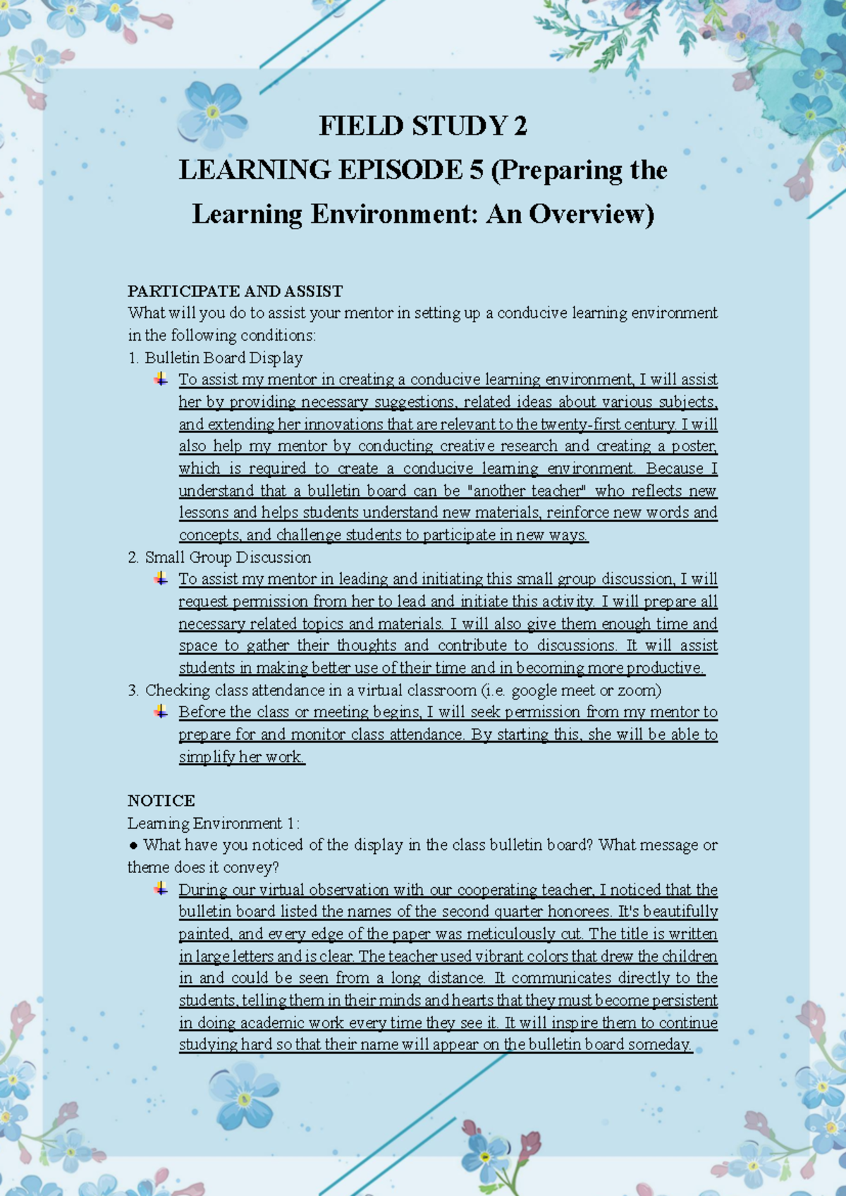 Field Study 2 Learning Episode 5 - FIELD STUDY 2 LEARNING EPISODE 5 ...