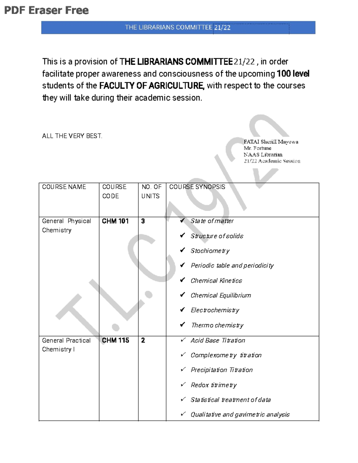 Course outline 100l - Summary Computer edu ...