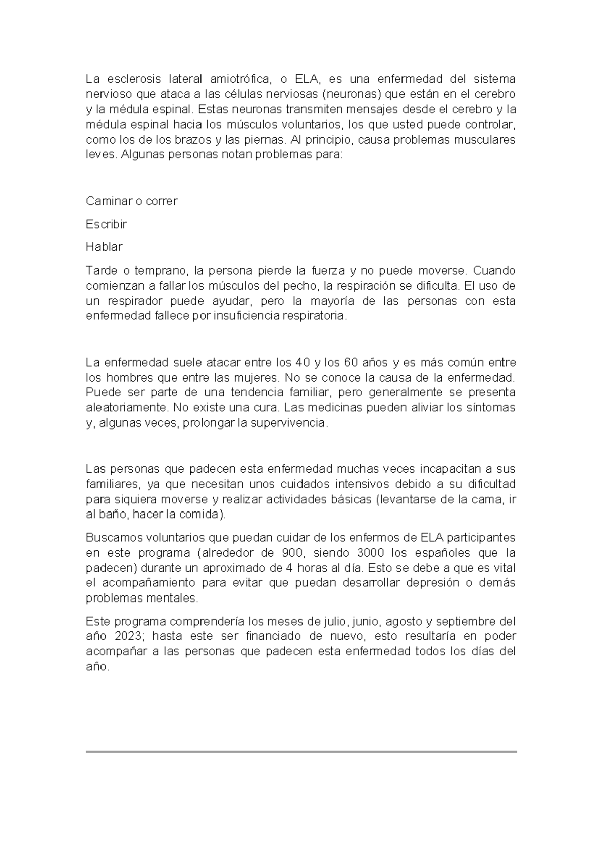 Enfermos ELA - fff - La esclerosis lateral amiotrófica, o ELA, es una ...
