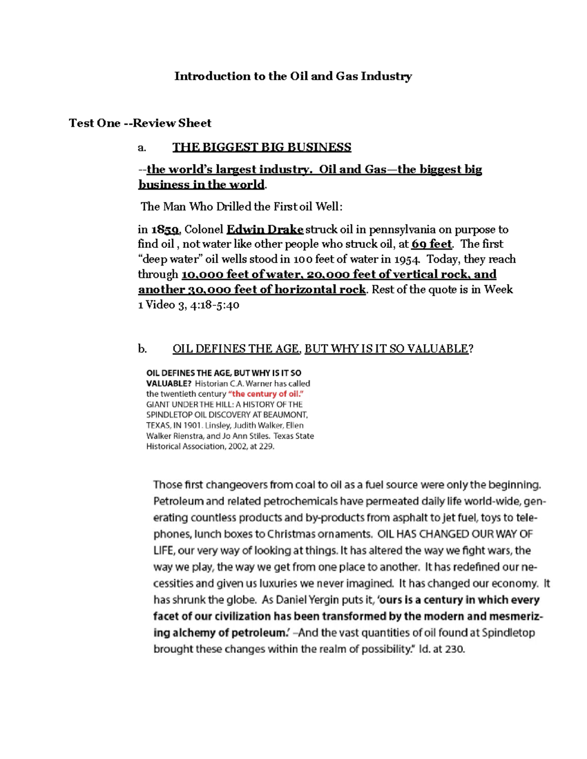 Oil Midterm Review Notes - Introduction to the Oil and Gas Industry ...