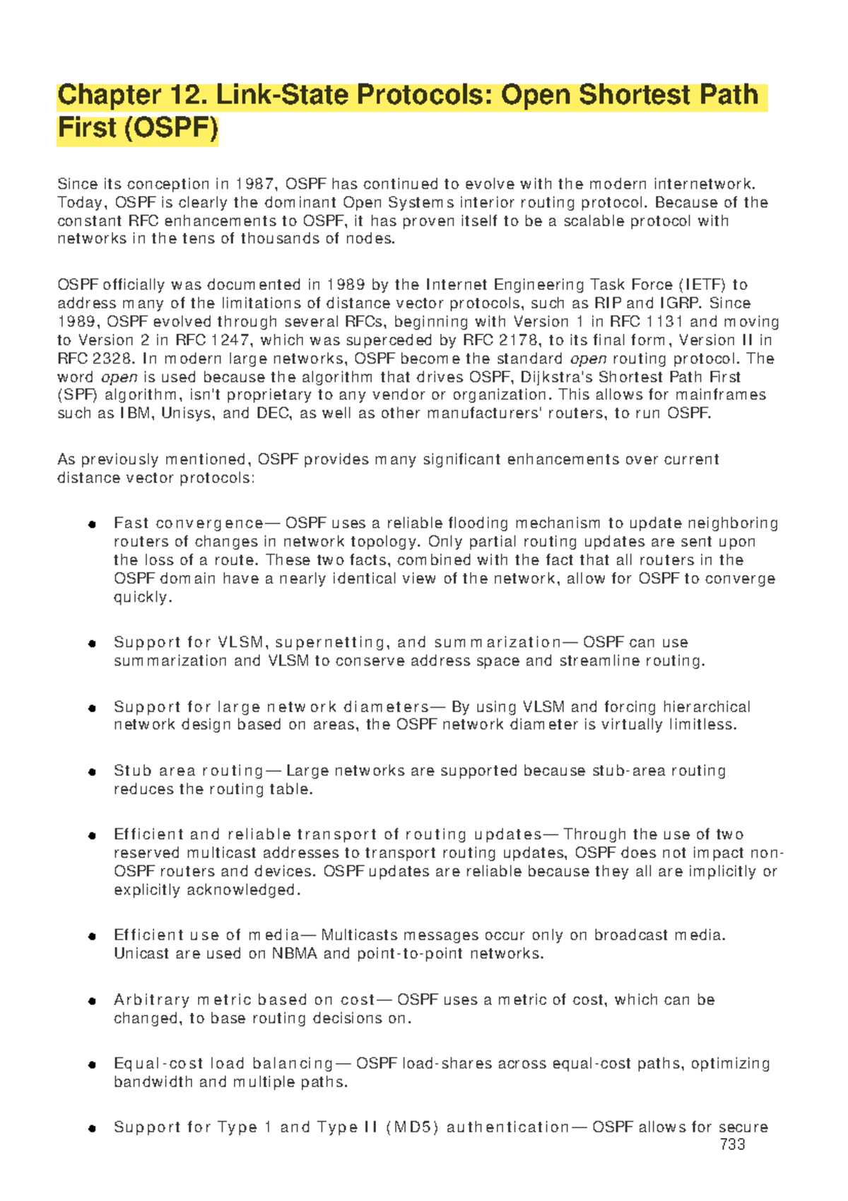 Chapter 12 Link-State Protocols Open Shortest Path First Part 1 ...