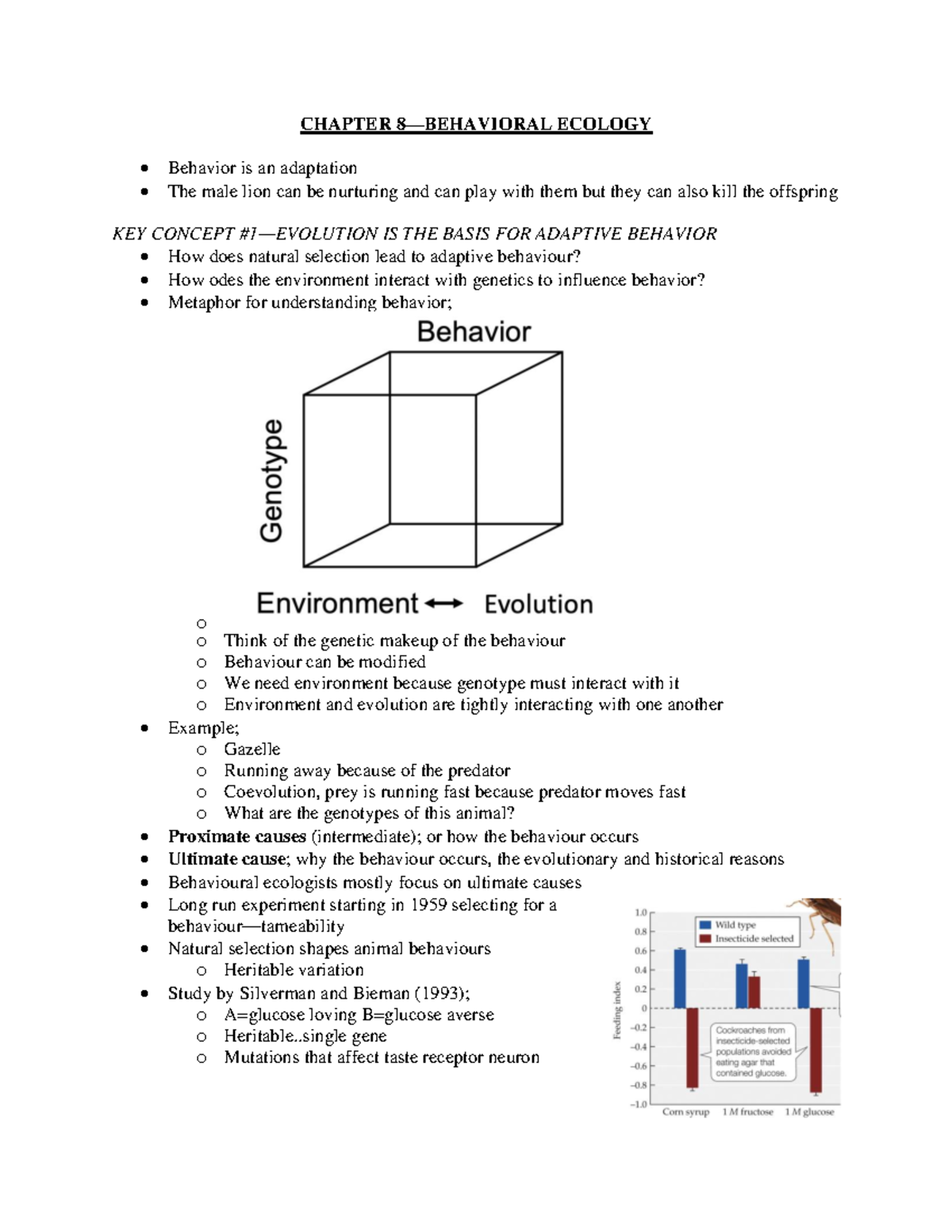 Chapter 8; Behavioral Ecology - CHAPTER 8—BEHAVIORAL ECOLOGY Behavior ...