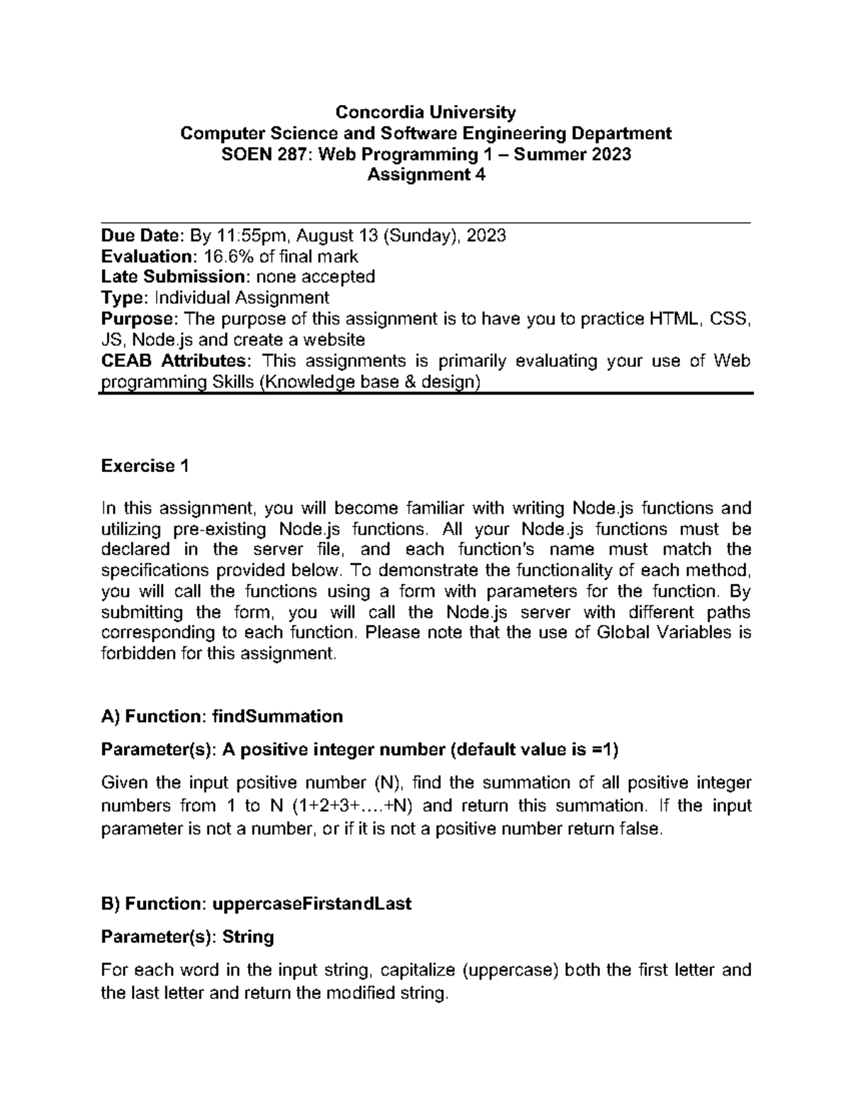 A3Winter 2023-Node Js - assignment 3 in summer about node js - Concordia University Computer ...