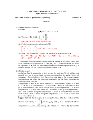 Tutorial 2(S) - NATIONAL UNIVERSITY OF SINGAPORE Department of Mathematics MA1508E Linear ...