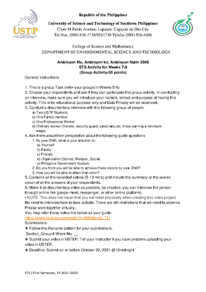STS Module for Week 5-6 (SY 2021-2021 2nd Semester) - COURSE MODULE ...