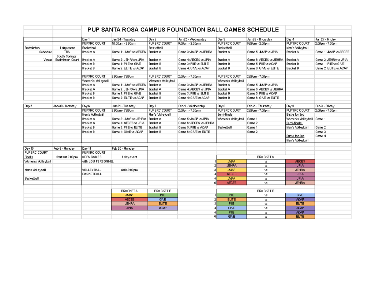 PUP SRC Ball Games Revised Sched 1 - PUP SANTA ROSA CAMPUS FOUNDATION ...
