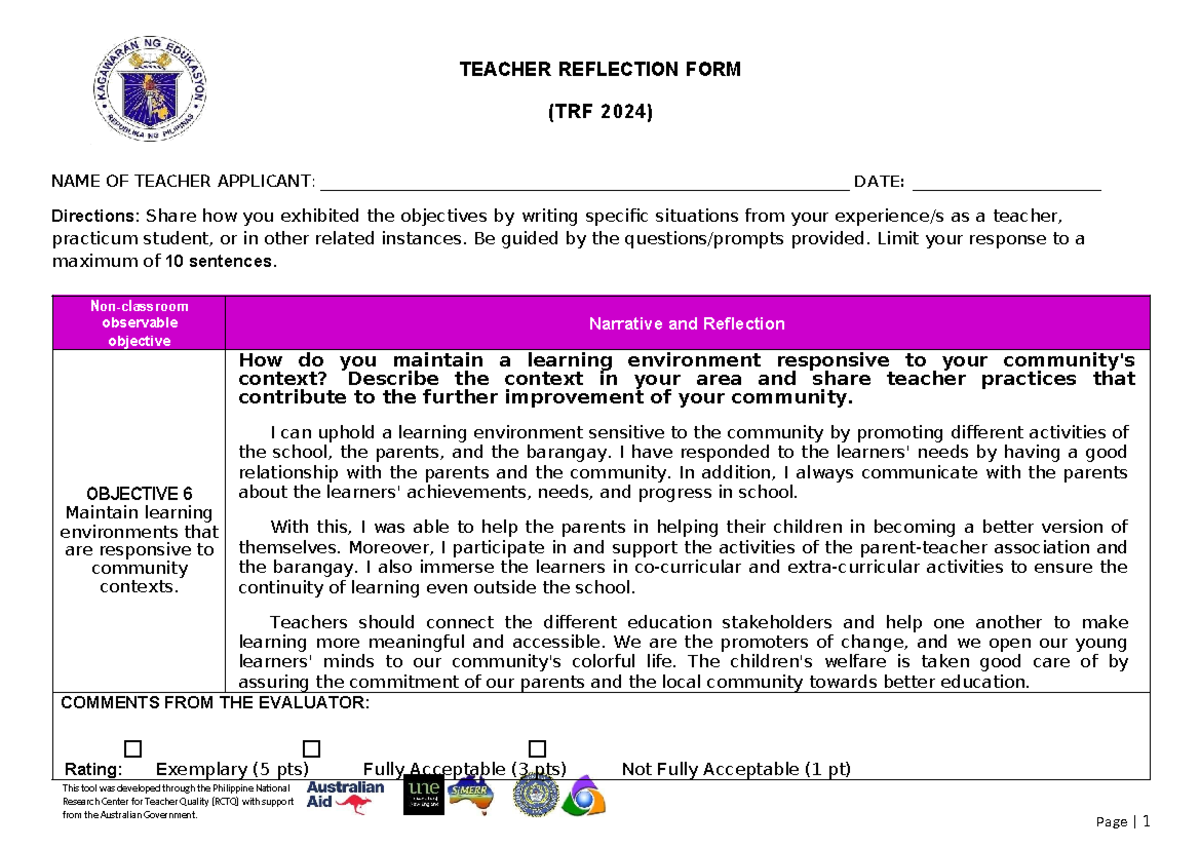 TRF 3 - N/A - This tool was developed through the Philippine National ...