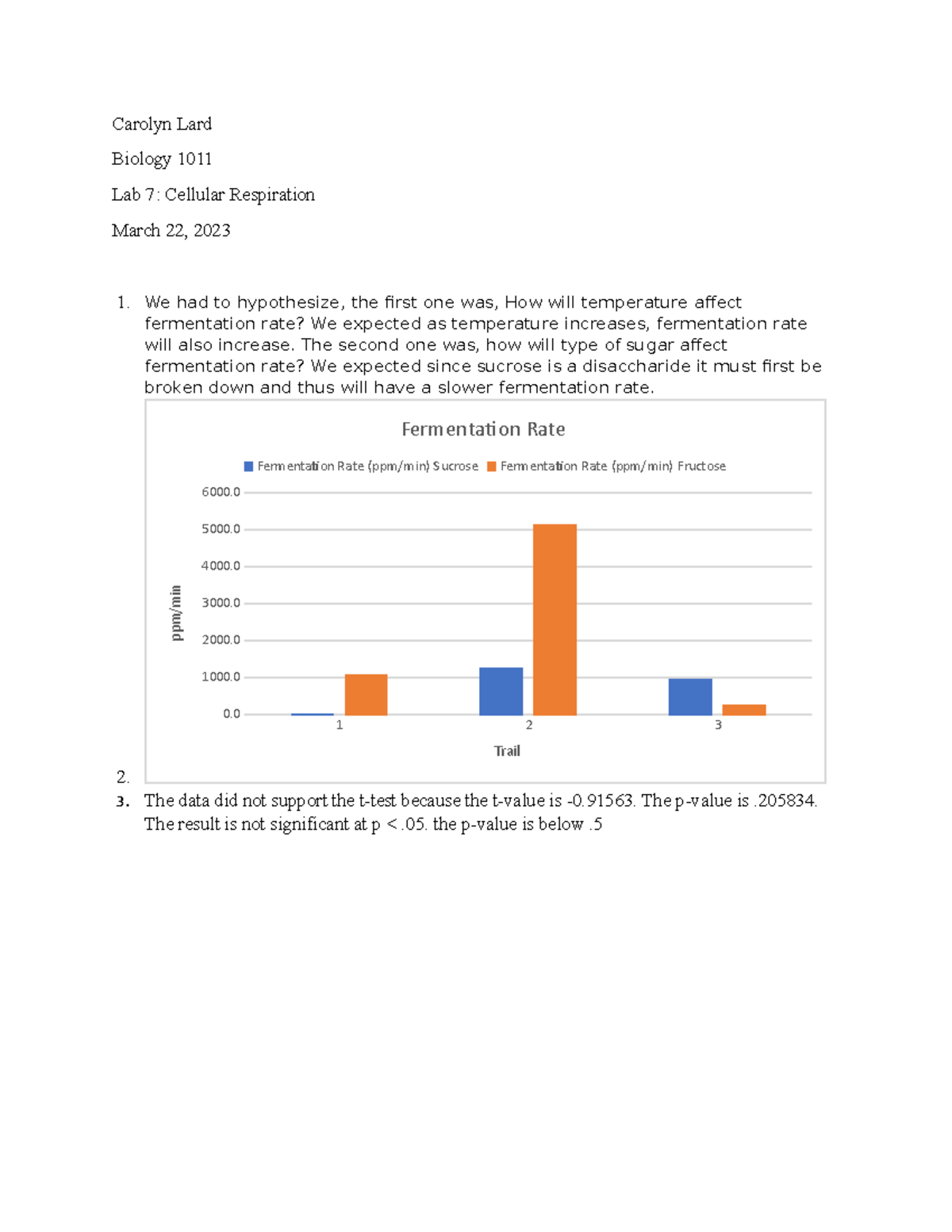 Lab 7 - Dr.Culver Assingment 7 - Carolyn Lard Biology 1011 Lab 7 ...