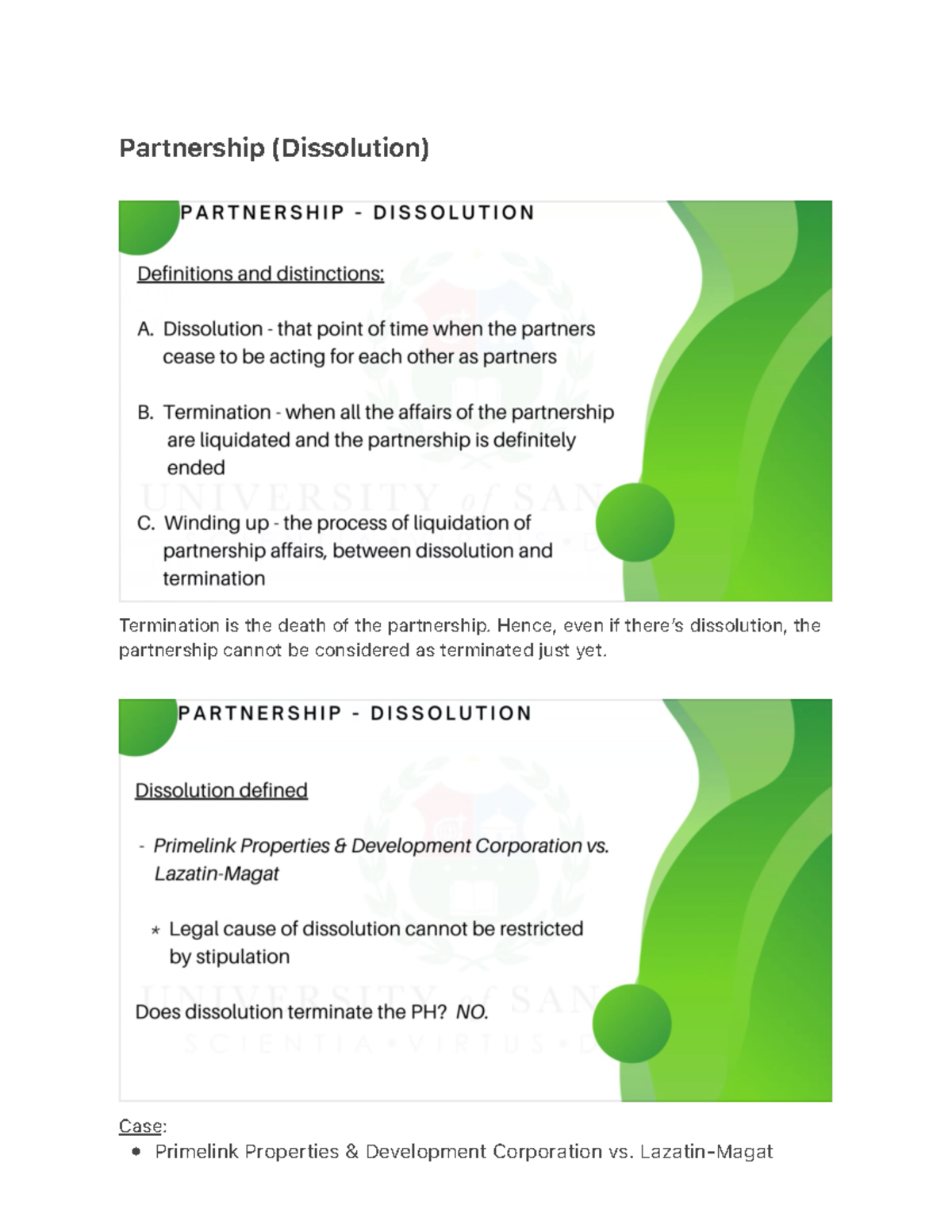 Partnership (Dissolution) - Partnership (Dissolution) Termination is ...